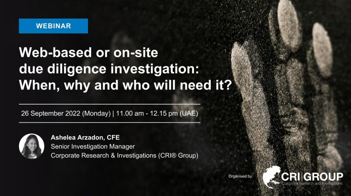 Webinar Key Aspects Of Due Diligence Investigations Cri™